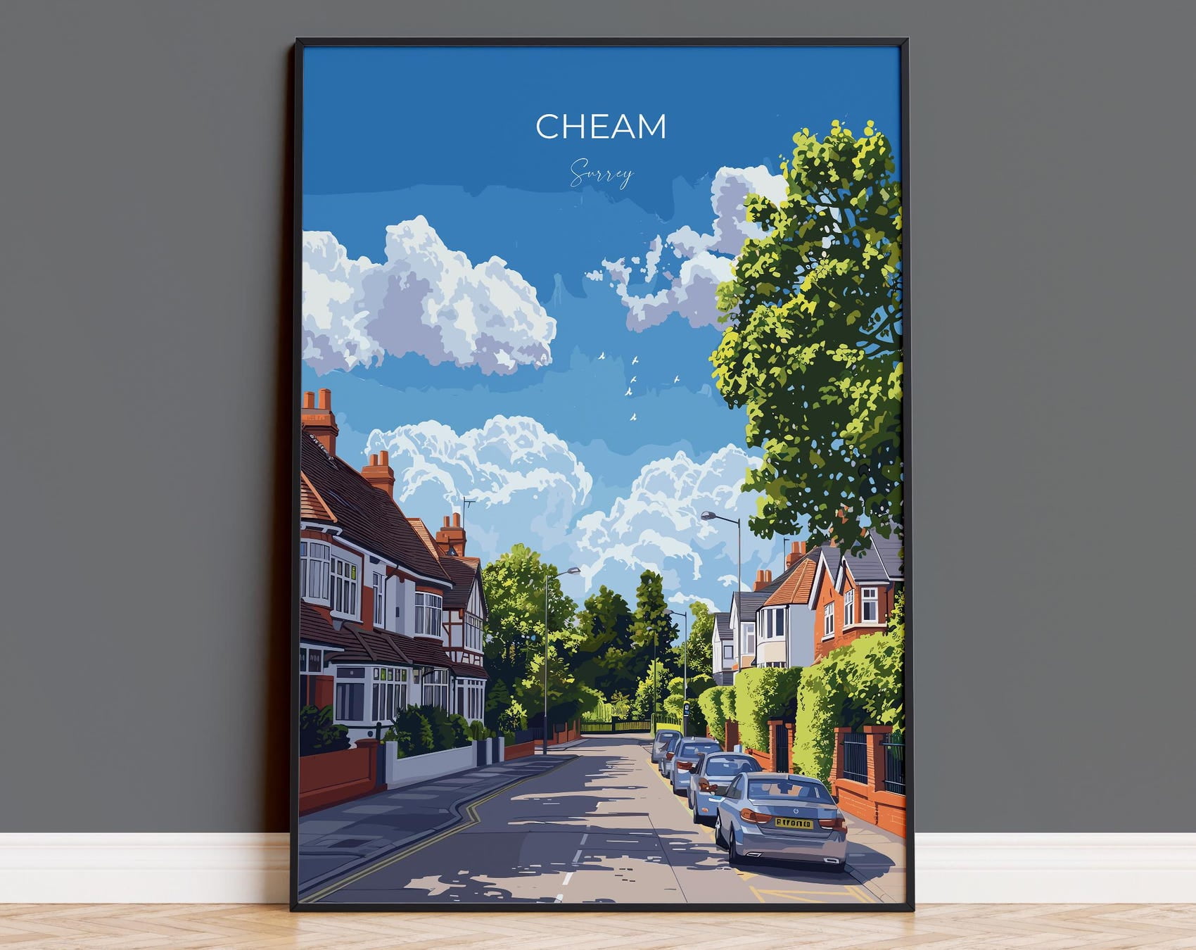 Cheam Travel Poster Travel Print Of Cheam Surrey Poster Cheam Art Gift ...