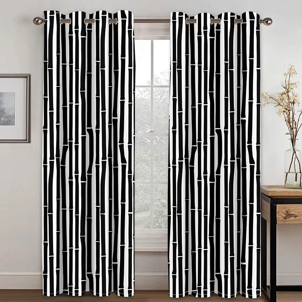 Cheap Bamboo Ink Painting Elegant High Shading Curtain for Living Room ...
