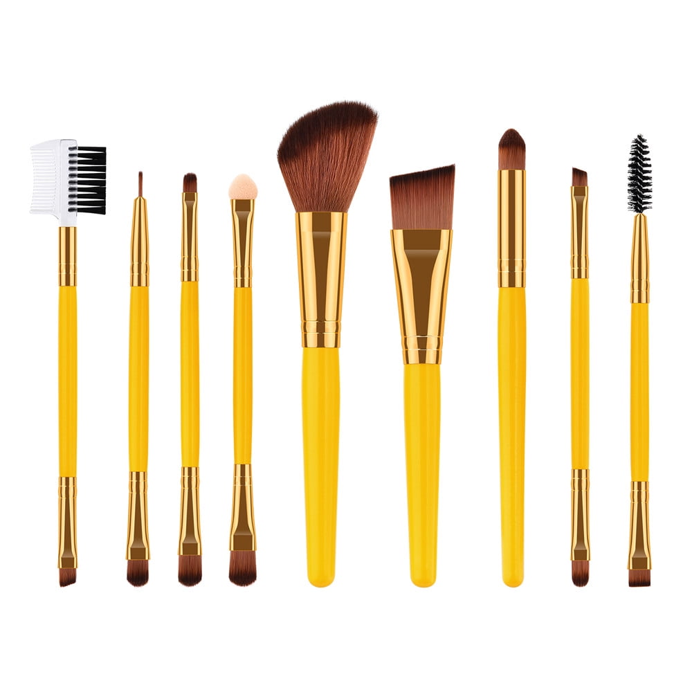 Cheap Makeup Yellow Wooden Handle Cosmetic Brush Set Cosmetic Brush ...