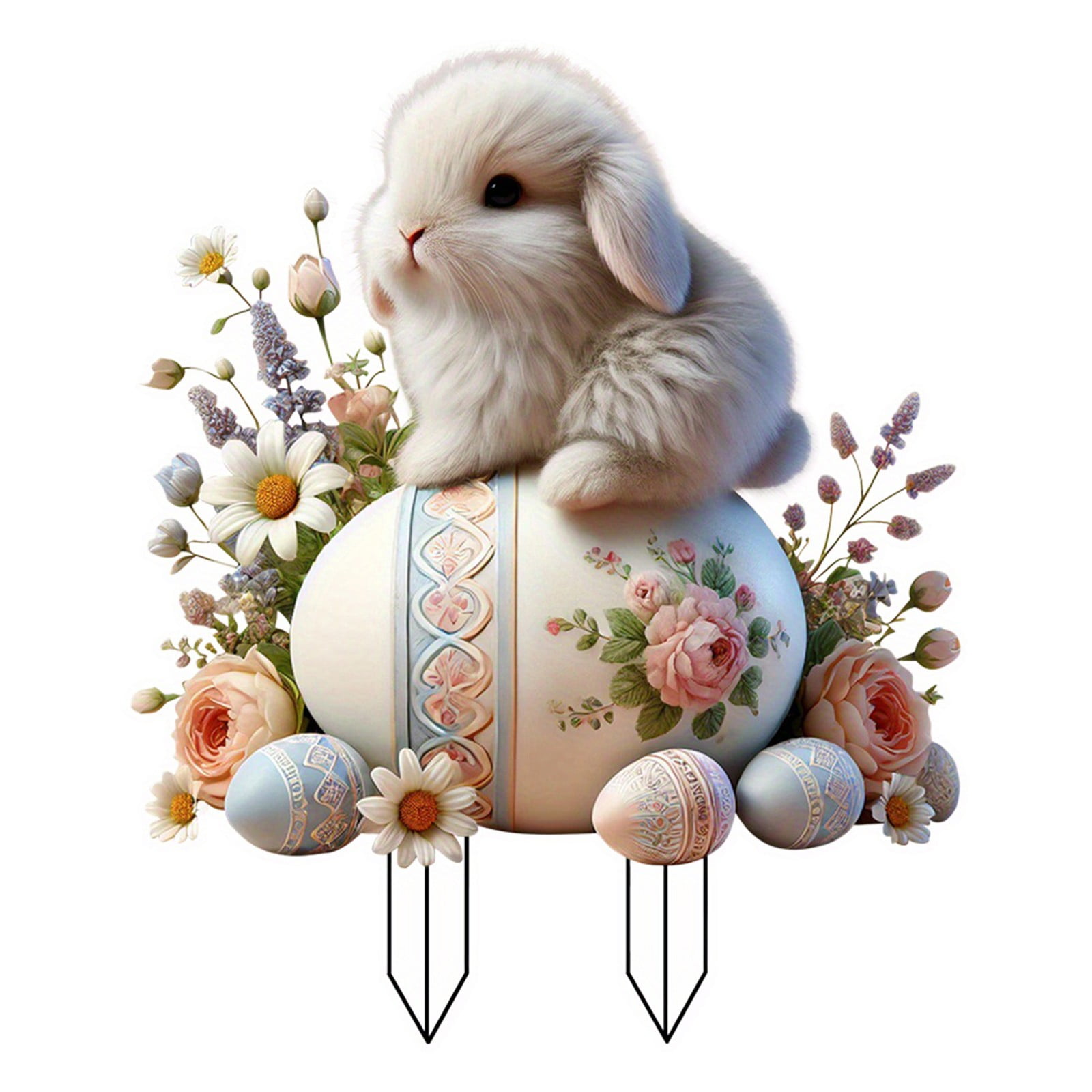 Cheap Stuff Easter Acrylic Garden Stake - Colorful Multi-Egg Bunny ...