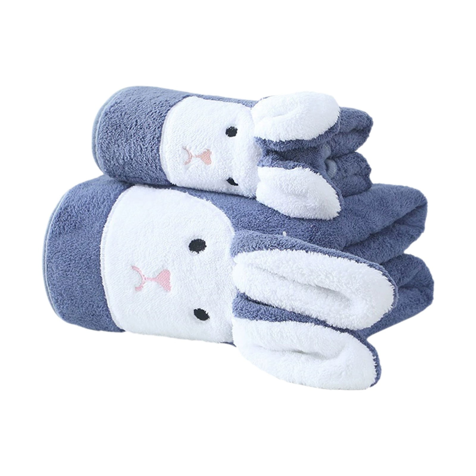 Cheap Stuff Soft Coral Fleece Towel Set - Easter Embroidered Cute Bunny ...