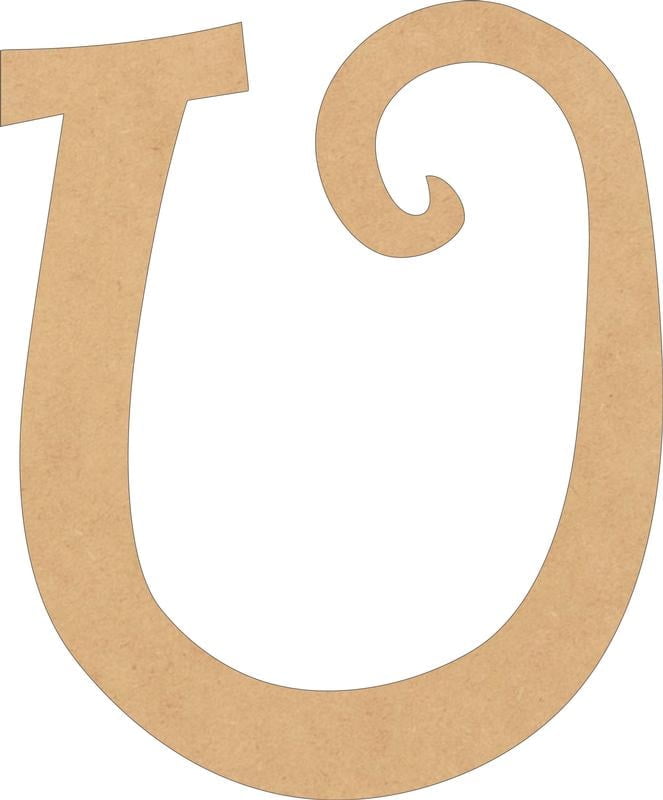 Cheap Wooden Letters, Unfinished 5'' Tall Curlz U, Wooden Craft Letter ...