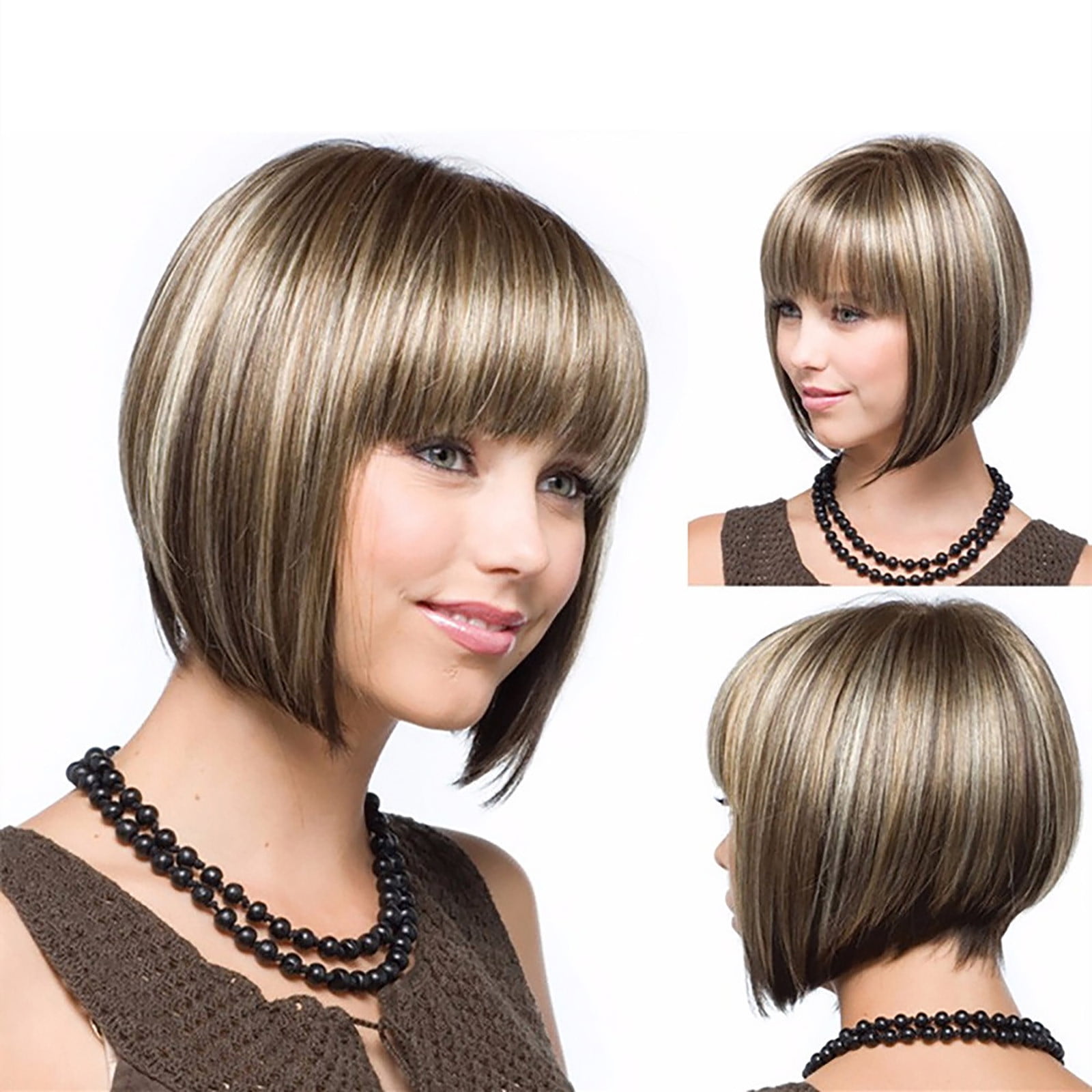 Cheap and Cheerful! Niceme Wig Pullover Toupee Full Short Wig Straight ...