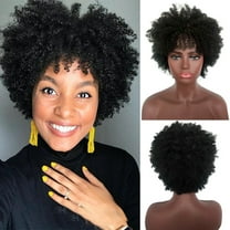 Awwp Wig Walmart Deals, Grey Wig Full Woman Curly Fashion Synthetic Hair Short Natural Wig Big ...