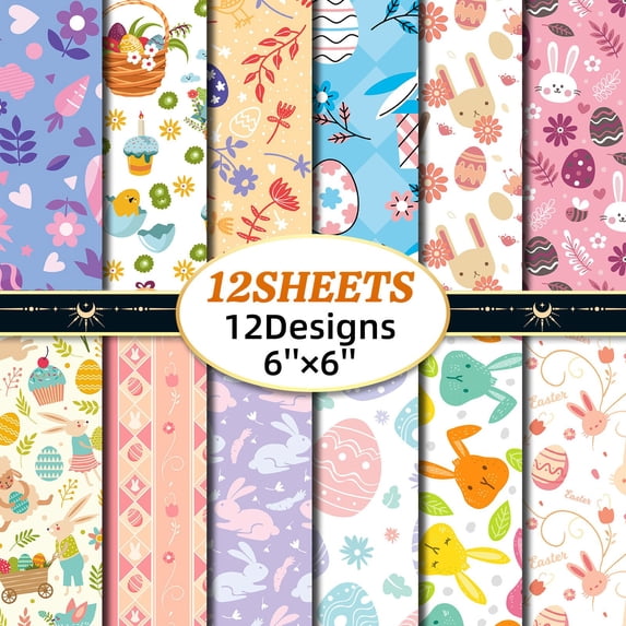 Cheapark 12 Sheets of Colorful Handmade Paper Easter Scrapbook Magazine ...