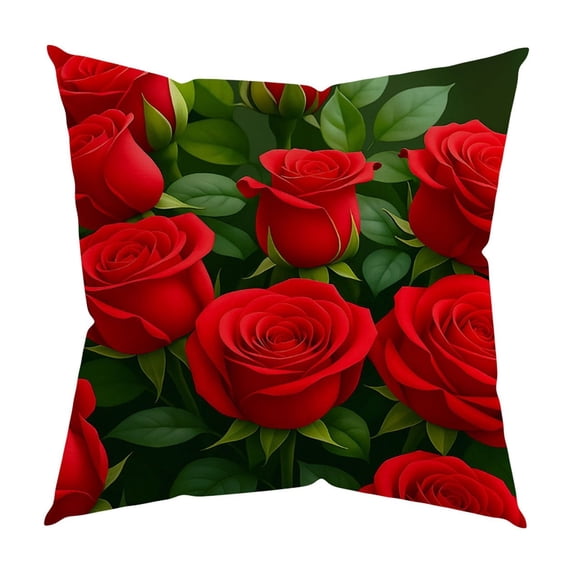 Cheapark 18x18in Rose Patterned Pillowcase - Soft Washable Fabric With ...