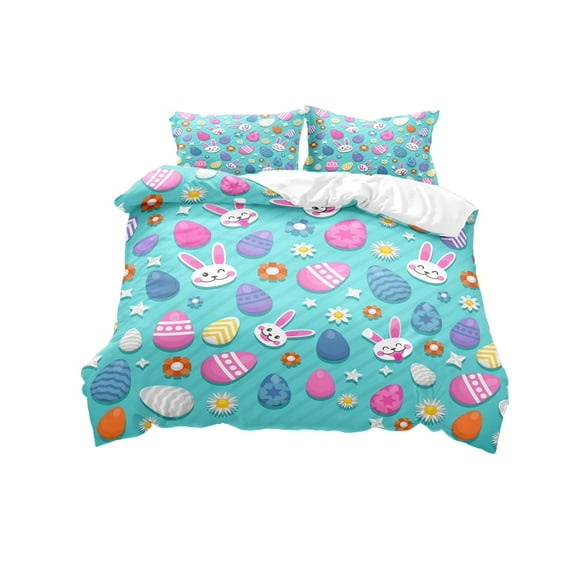 Cheapark 3 Pcs Easter Festal Bedding Set Cartoons Rabbits And Egg ...
