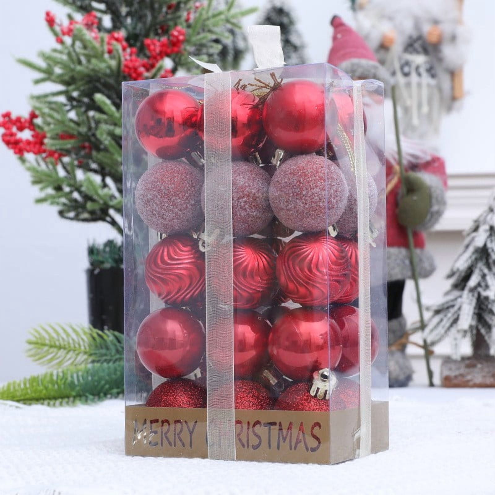 Cheapark 30PCS 1.5in Mini Christmas Ball Ornaments - Vibrant Assorted ...