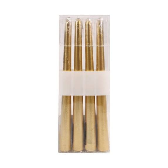 Cheapark 4Pcs Box Gold Plated Taper Candles Long Stick Candles 10-Inch ...