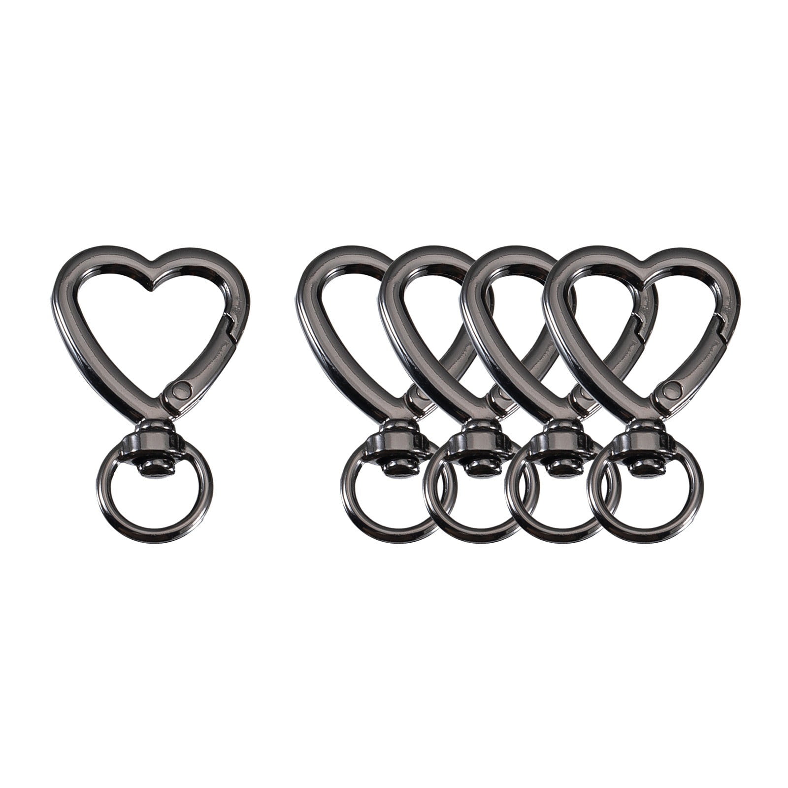 Cheapark 5-Piece Heart-Shaped Alloy Keychains - Durable Bag Buckle ...