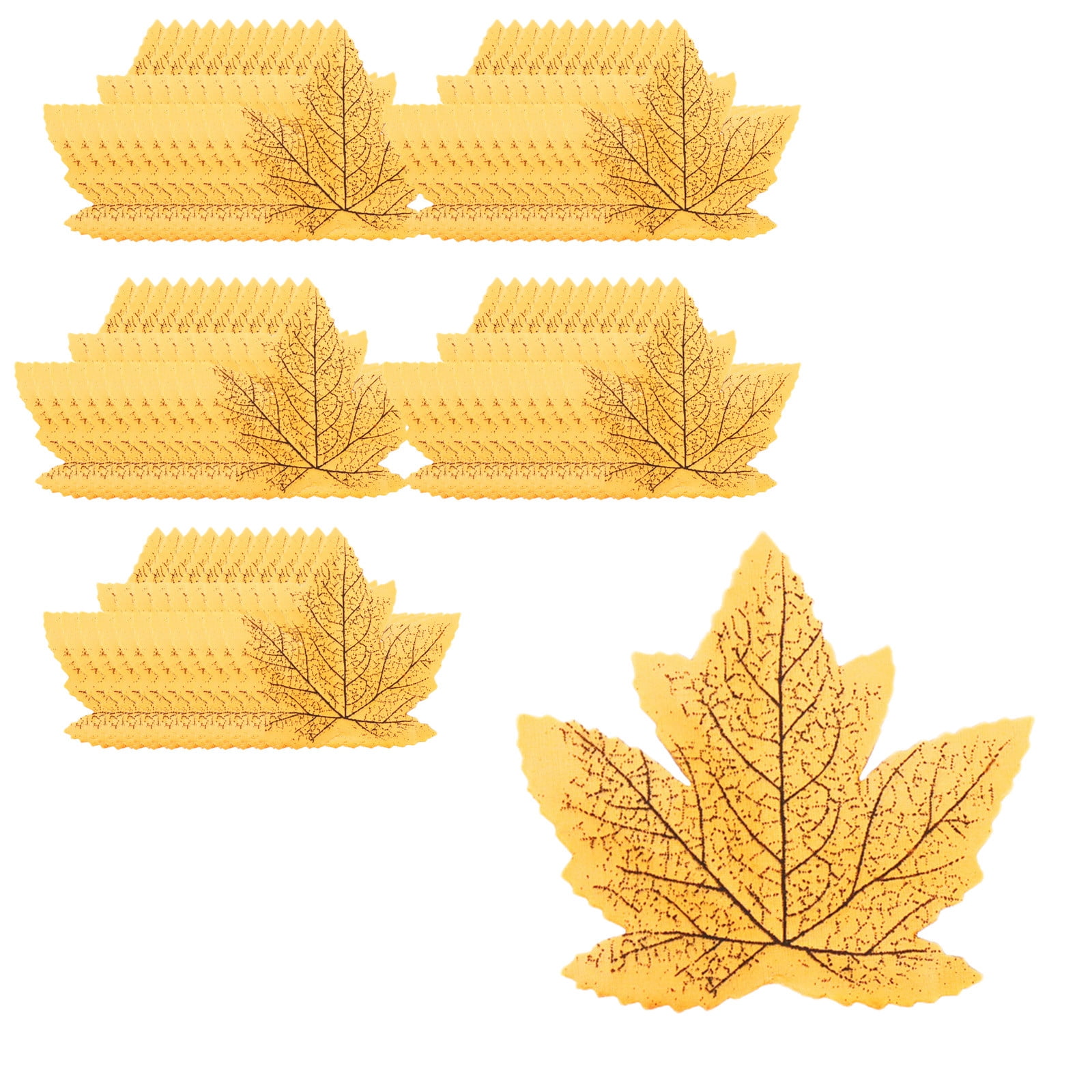 Cheapark 50-Pack Fall Artificial Maple Leaves 4inch Faux Autumn Leaf ...