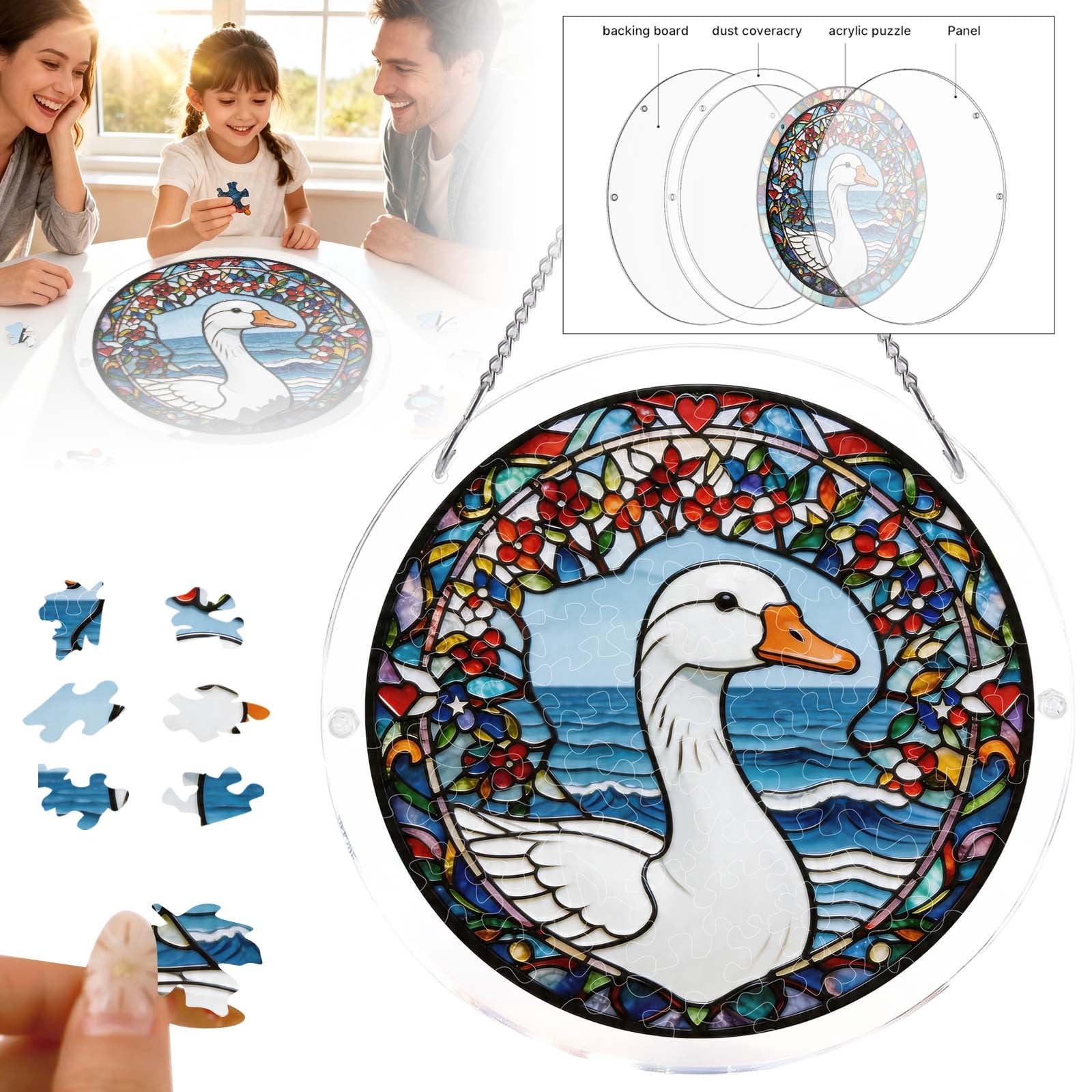 Cheapark 7.48Inch Acrylic Sun Catcher Patchwork Decor for Home Glass ...