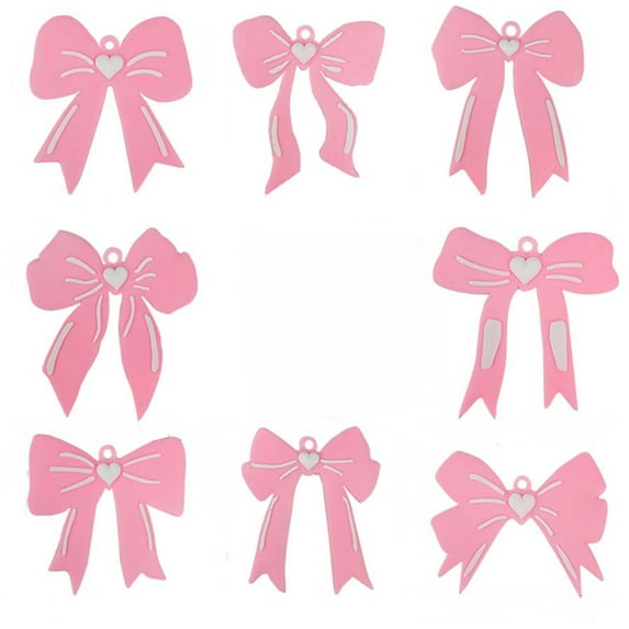 Cheapark 8PCS Reusable PVC Pink Christmas Tree Bows - Festive Hanging ...