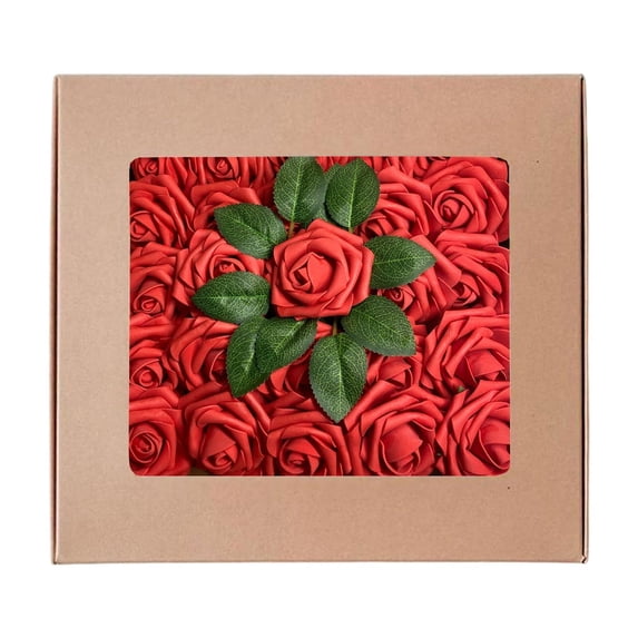 Cheapark 8cm Realistic PE Foam Roses with Pole - Fade-Resistant ...
