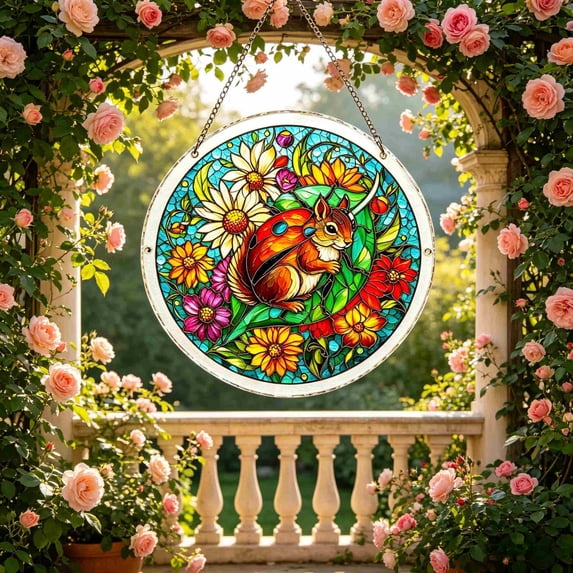 Cheapark Acrylic Suncatcher Pendant 7.9 Inch Squirrel Window Hanging ...