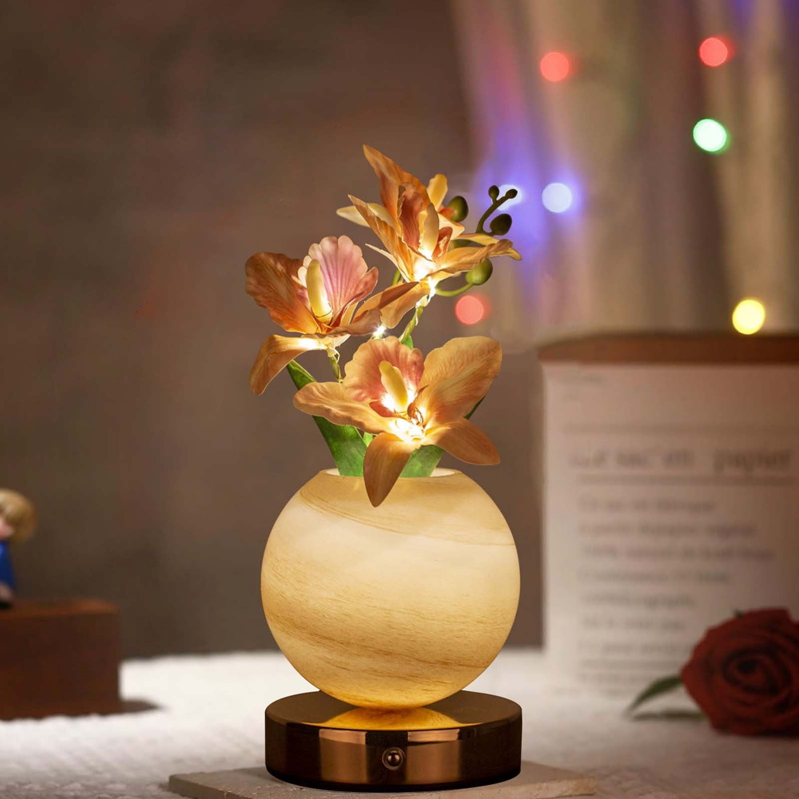 Cheapark Artificial Phalaenopsis Planet Lamp Decorative Table Light ...
