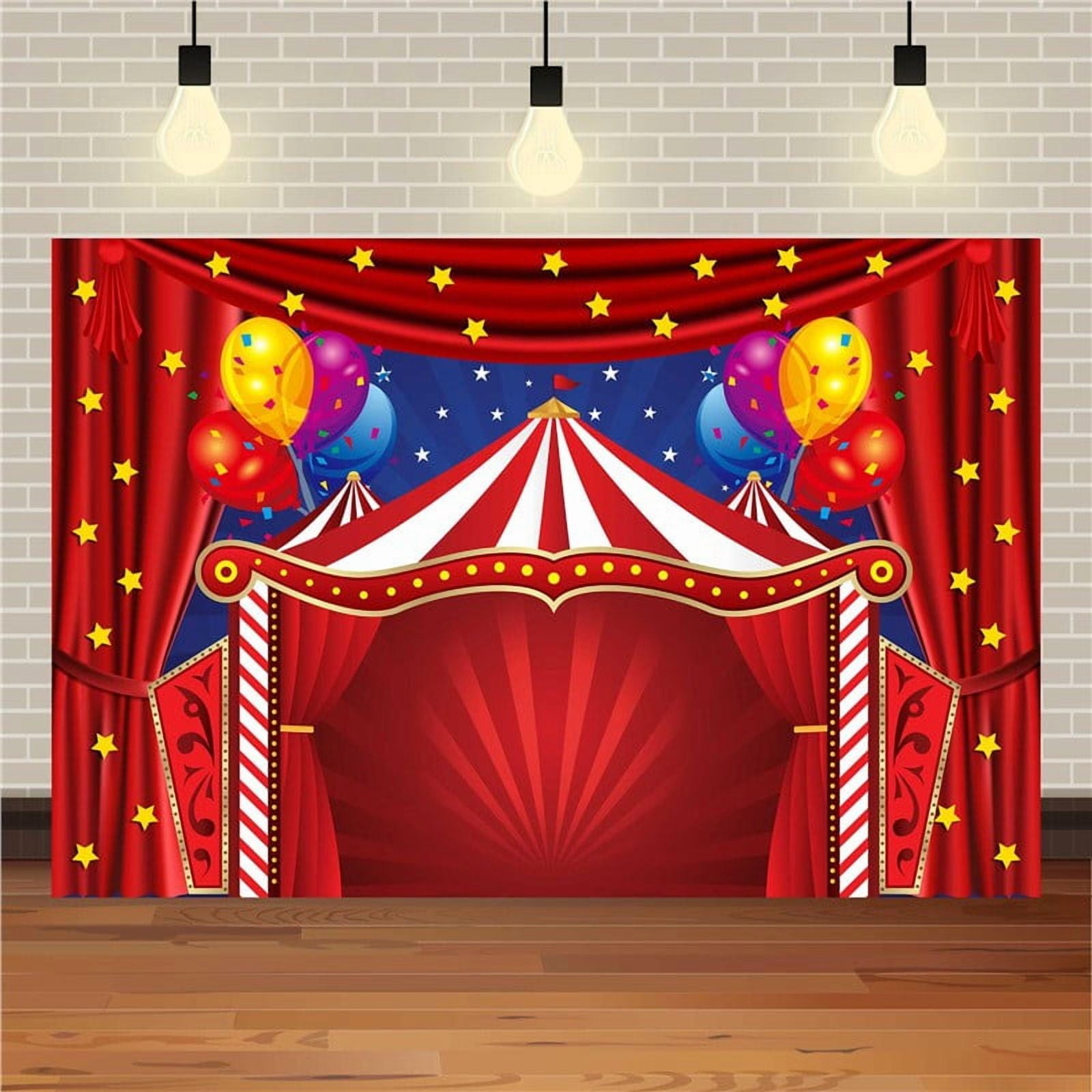 Cheapark Carnival Circus Photography Backdrop Red Tent Curtain Circus ...