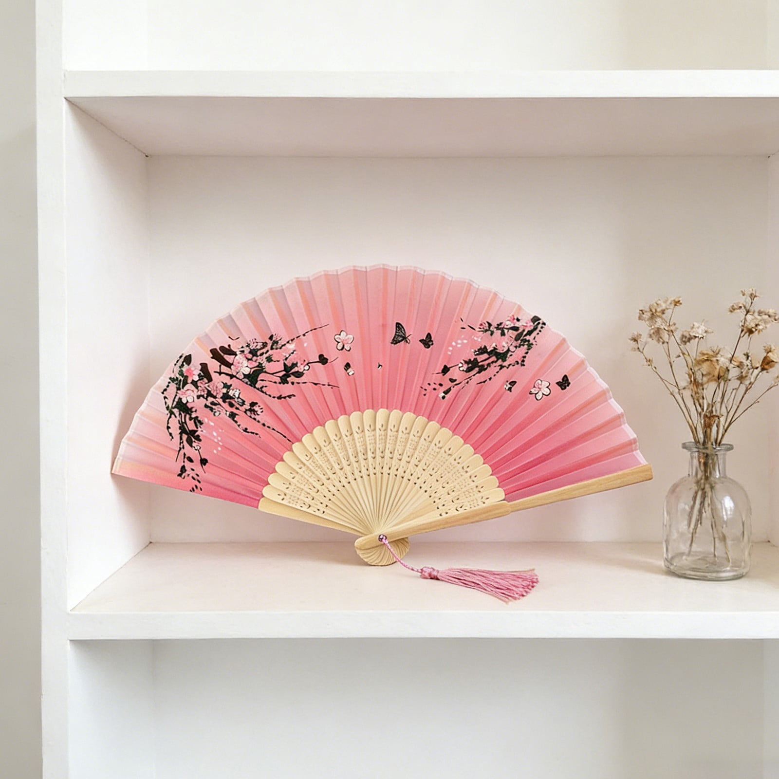 Cheapark Decorative Folding Fans Silk Fabric Fans Bamboo Ribs Durable ...