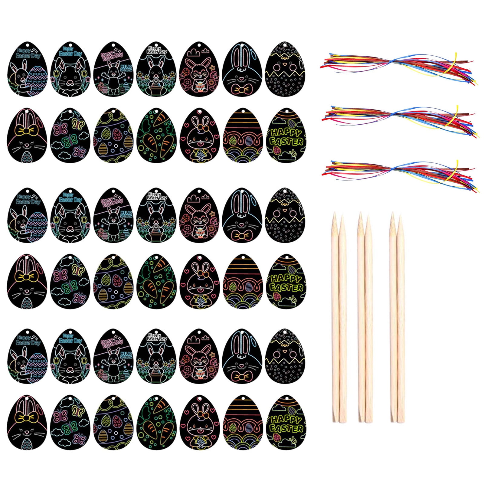 Cheapark Easter Scratch Paper Arts and Crafts Set Supplies 30 Pcs ...