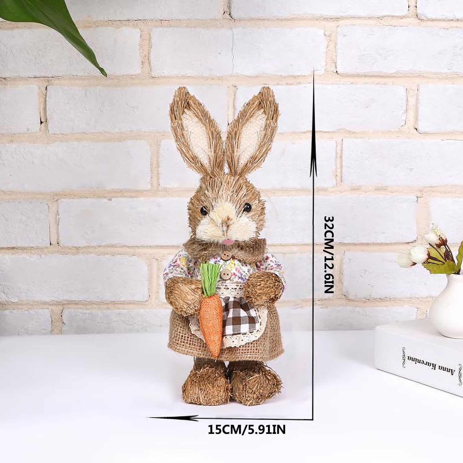 Cheapark Easter Simulation Bunny Home Garden Decoration Creative Straw ...