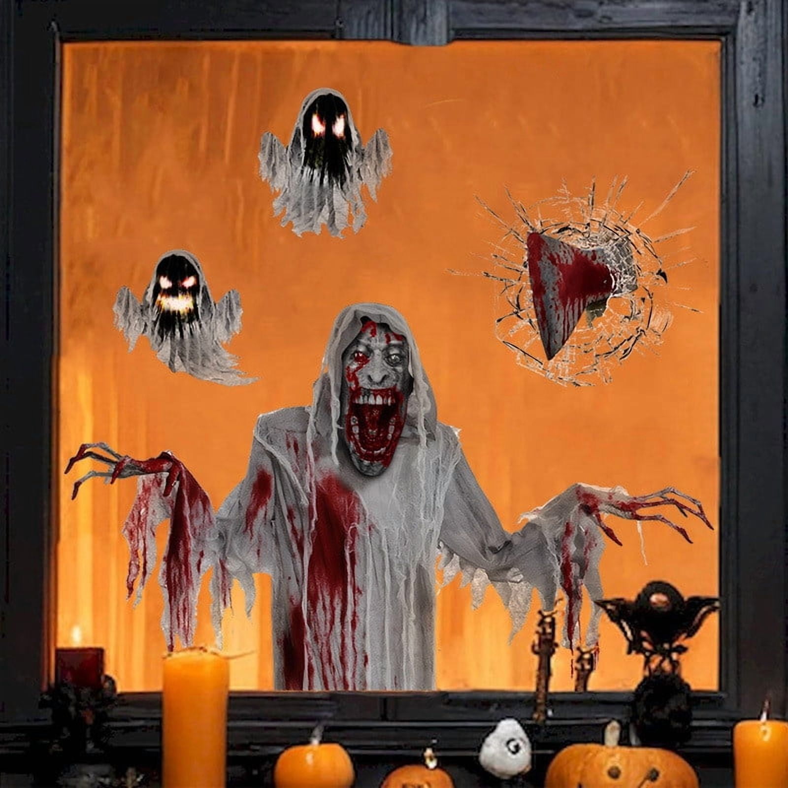 Cheapark Halloween Ghost Curtain Decorations Female Ghost Window Cover ...