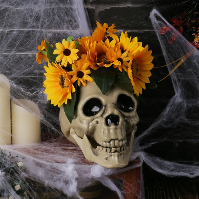 Cheapark Halloween Simulation Skull Props Horror Chamber Sunflower ...