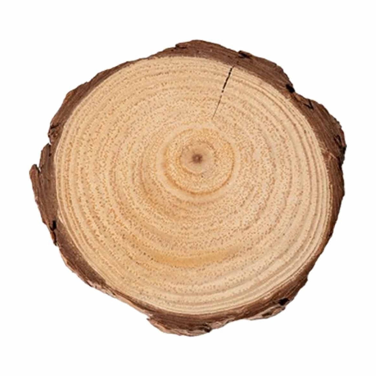 Cheapark Hand-Painted Wooden Christmas Log Decorations - Round Wood ...