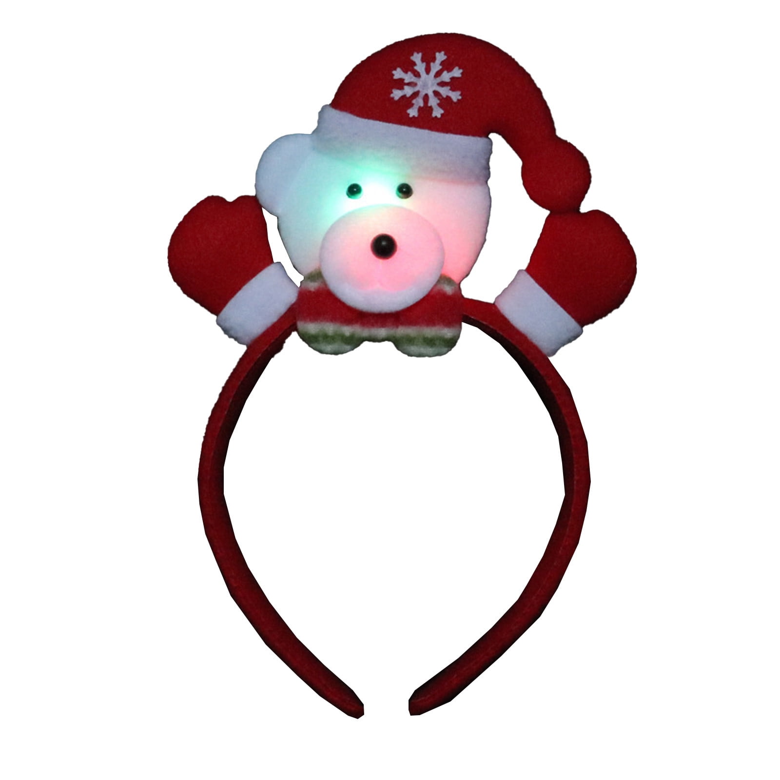Cheapark LED-Lighted Christmas Headband - Santa/Snowman/Deer Design for ...