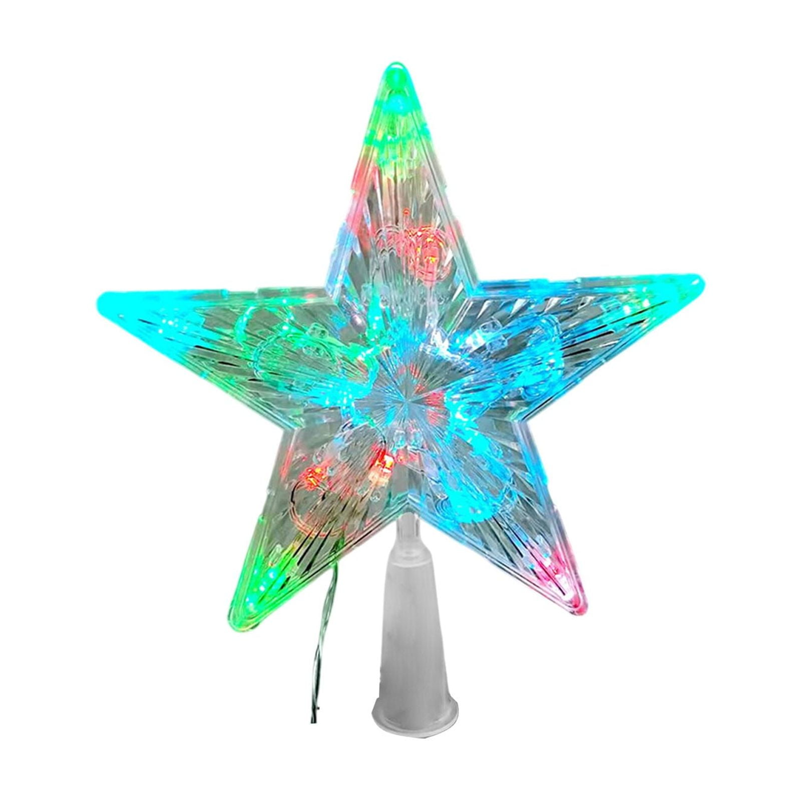 Cheapark LED-Lit Transparent Christmas Tree Top Star - Battery-Operated ...