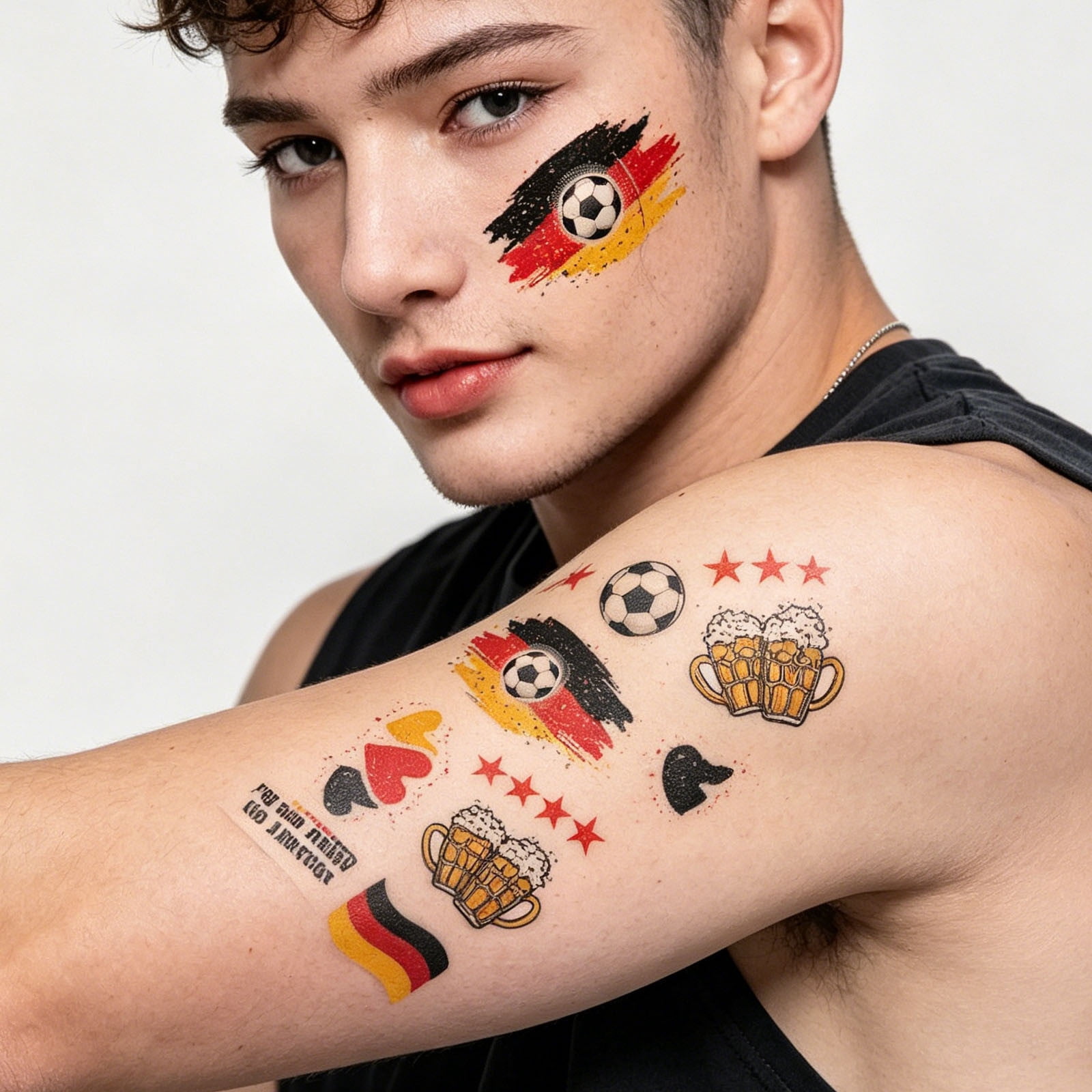 Cheapark National Flag Pattern Temporary Facial Decal For Sports Event ...