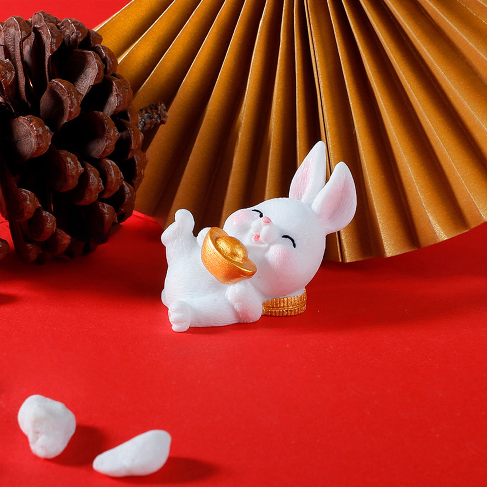Cheapark Realistic Small Fake Bunny Rabbit Figurine, Lifelike Animal ...