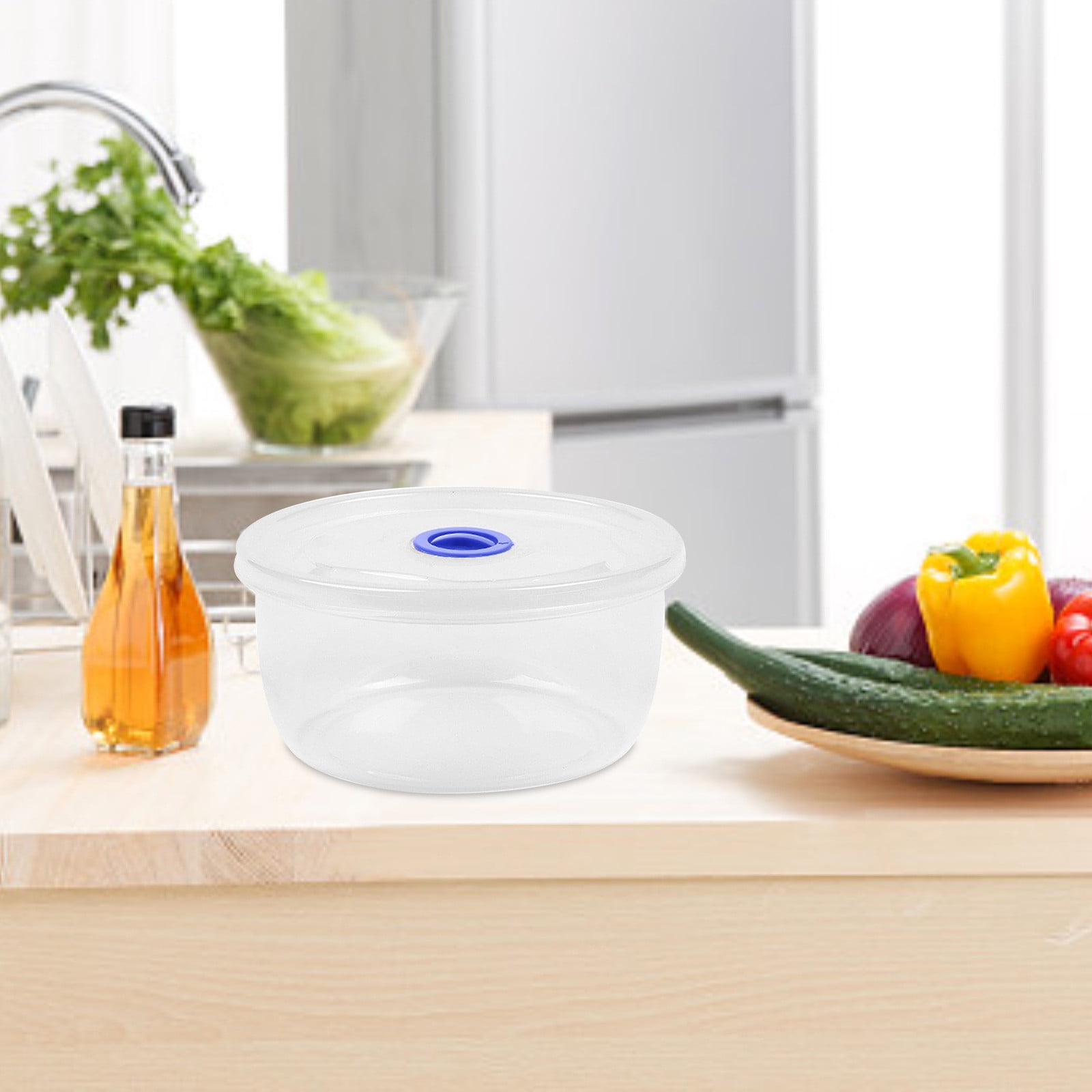 Cheapark Round Refreshing Case Container Microwave Crisper ,Clear ...