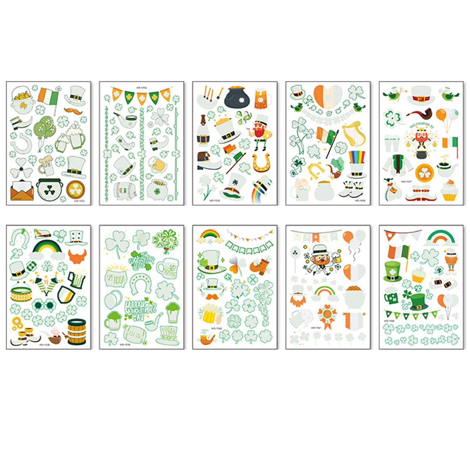 Cheapark St. Patrick's Day Temporary Tattoos Stylized Hat & Shamrock ...