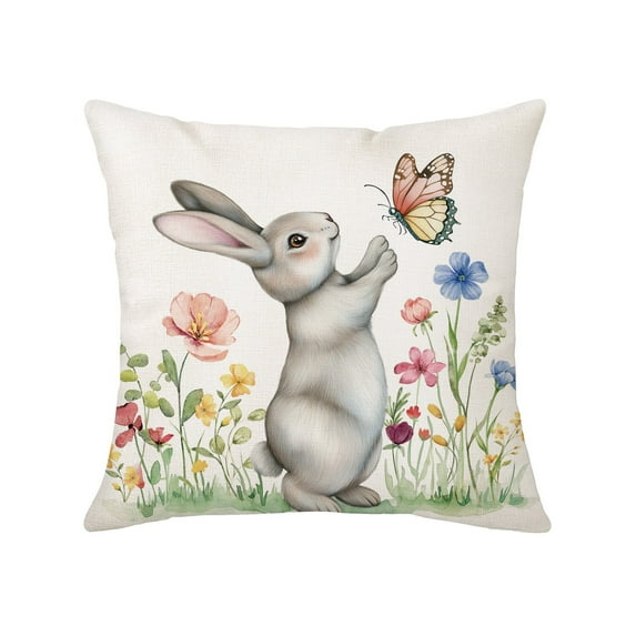 Cheapark Valentine's Day Bunny & Egg Pattern Throw Pillow Cases ...