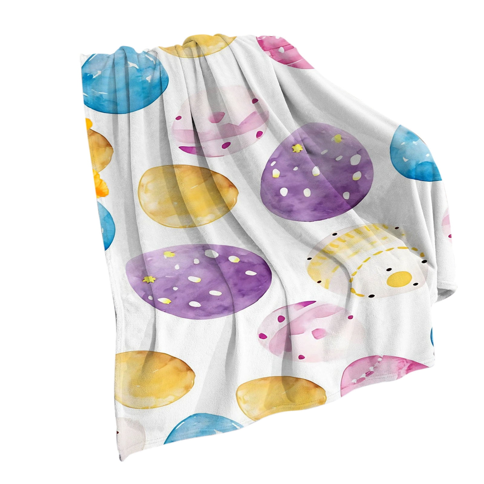 Cheapark Valentine's Day Bunny Egg Print Flannel Blanket Digital ...