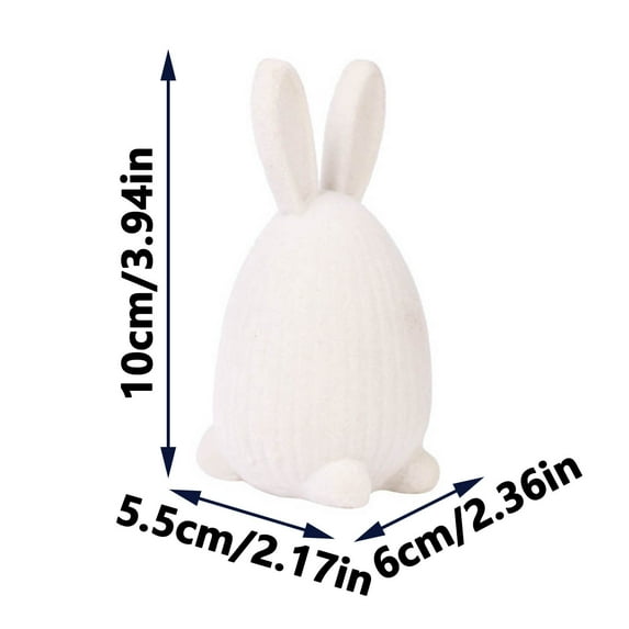 Cheapark Valentine's Day Flocked Egg & Bunny Ornament Soft Textured ...