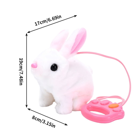 Cheapark Valentine's Day Remote-Controlled Plush Bunny Toy Walking ...