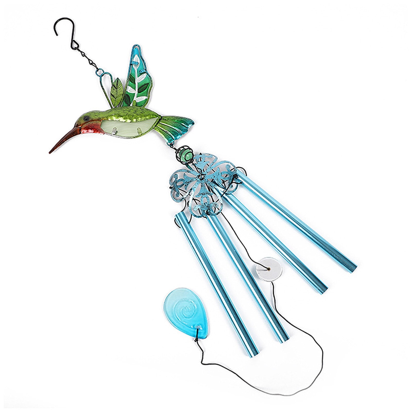 Cheapark Wind Chimes Hummingbird Tube Bell Ornaments Green Finish ...