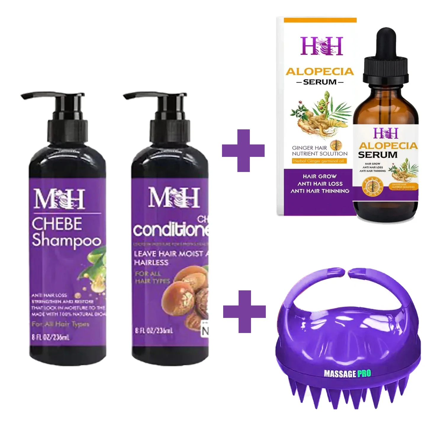 Chebe Intense Hair Growth Set Shampoo & Conditioner + Alopecia Growth ...