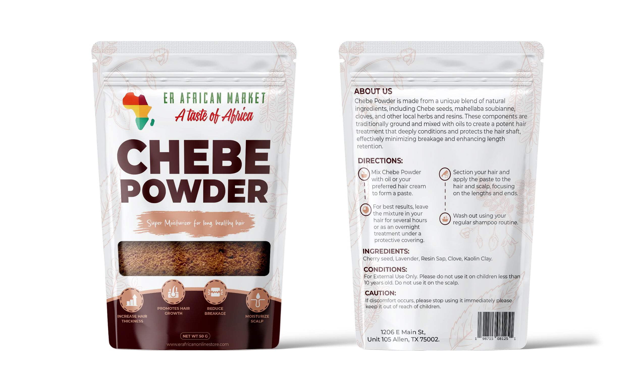 Chebe Powder for Hair Growth - 50g | Organic African Hair Treatment for ...