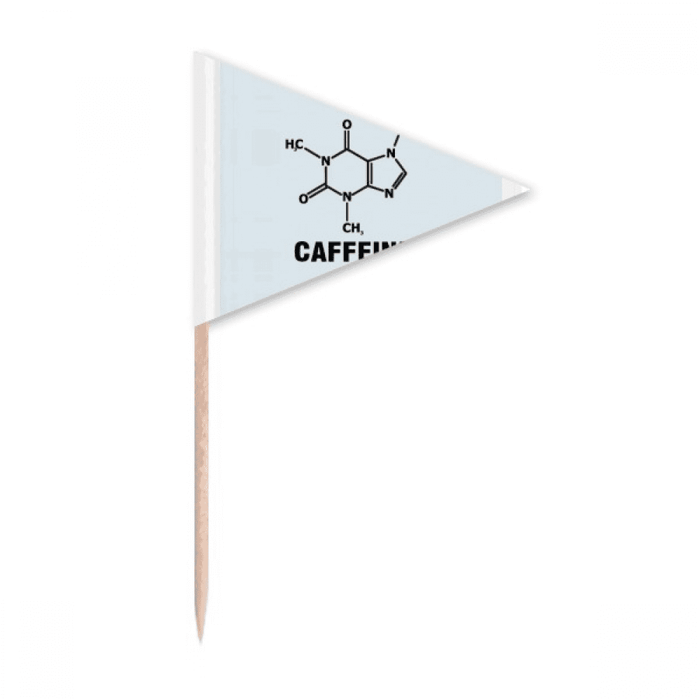 Checal Caffeine Substance Molecule Toothpick Triangle Cupcake Toppers ...