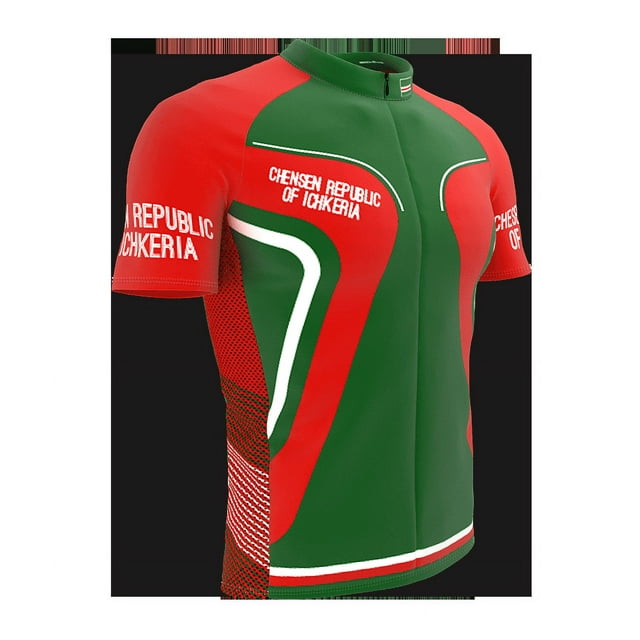 Chechen Republic Of Ichkeria Full Zipper Bike Short Sleeve Cycling Jersey For Men Size 3xl