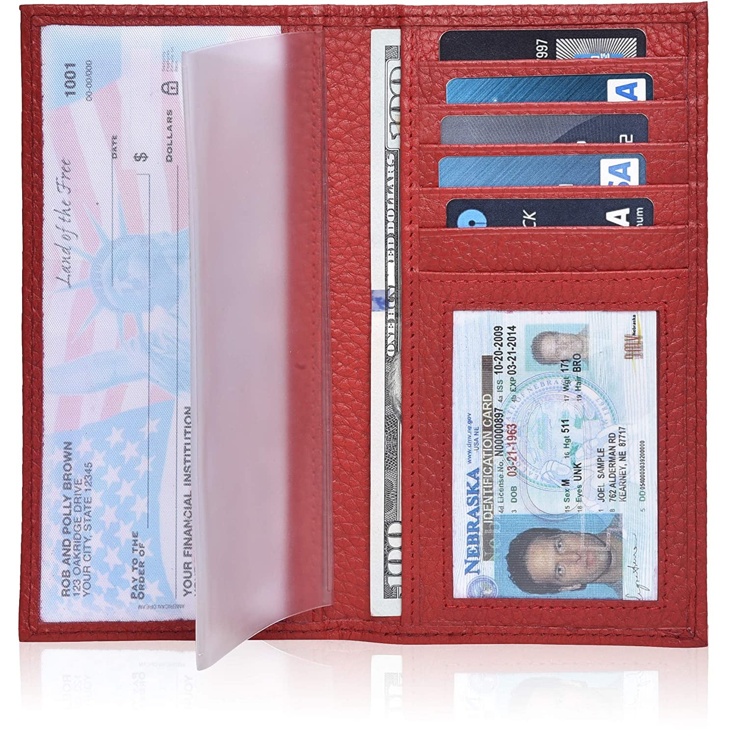 Check Book Cover for Men and Women - Leather Standard Register ...