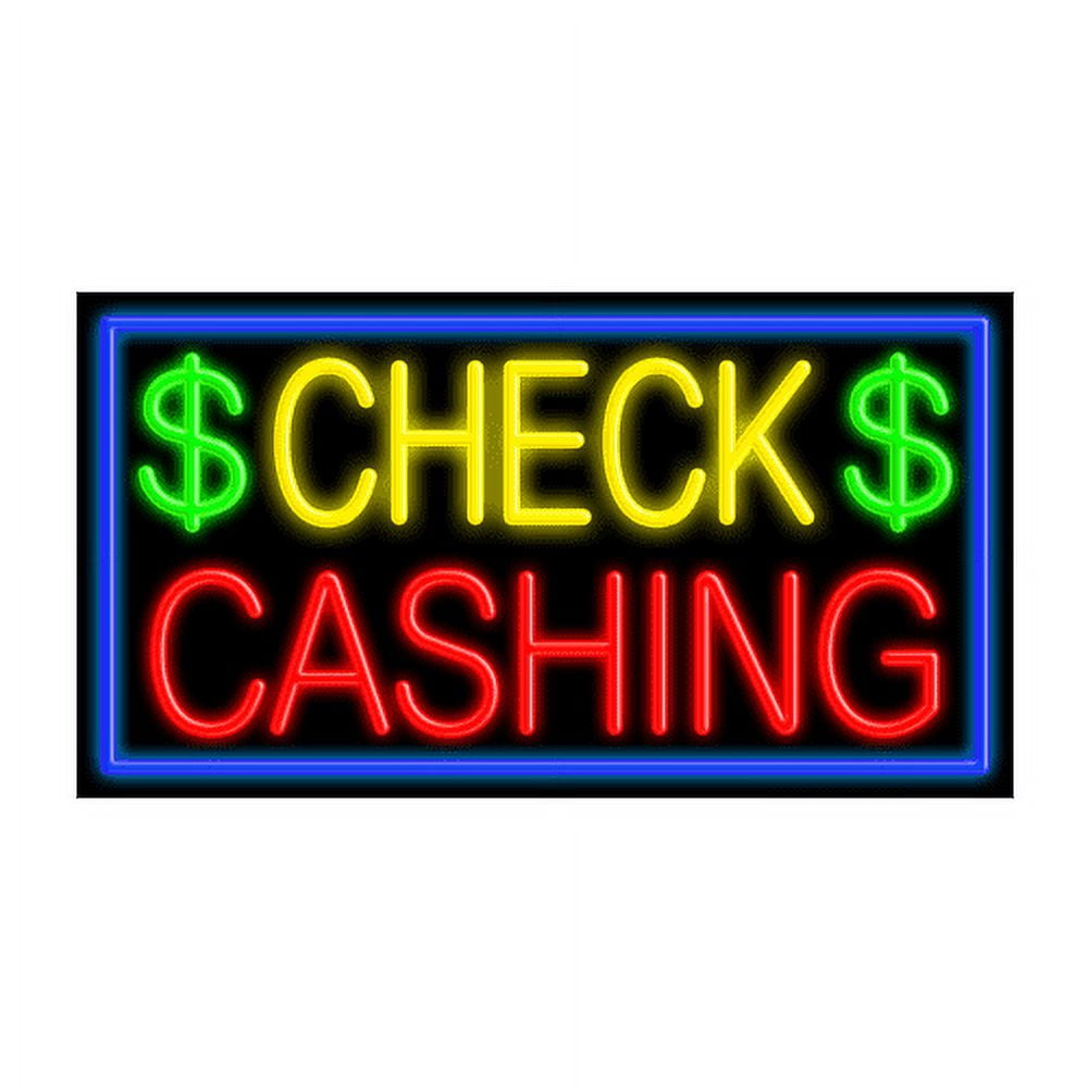 Check Cashing-Glass Neon Sign Made in USA - Walmart.com