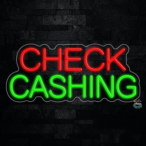 Check Cashing LED Neon Sign 23"L x 10"H #32149 - Walmart.com