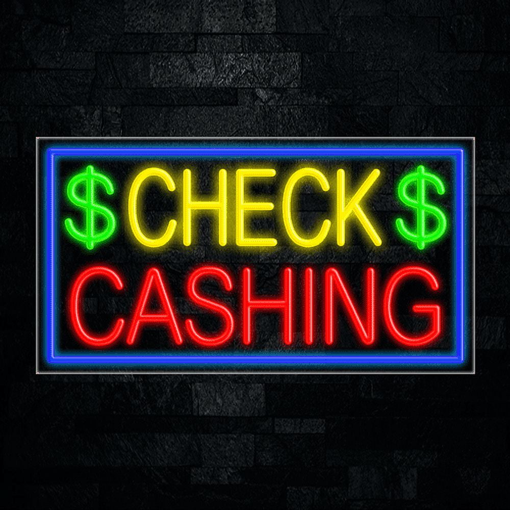 Check Cashing-LED Neon Sign 33"L x 18"H #31276 - Walmart.com