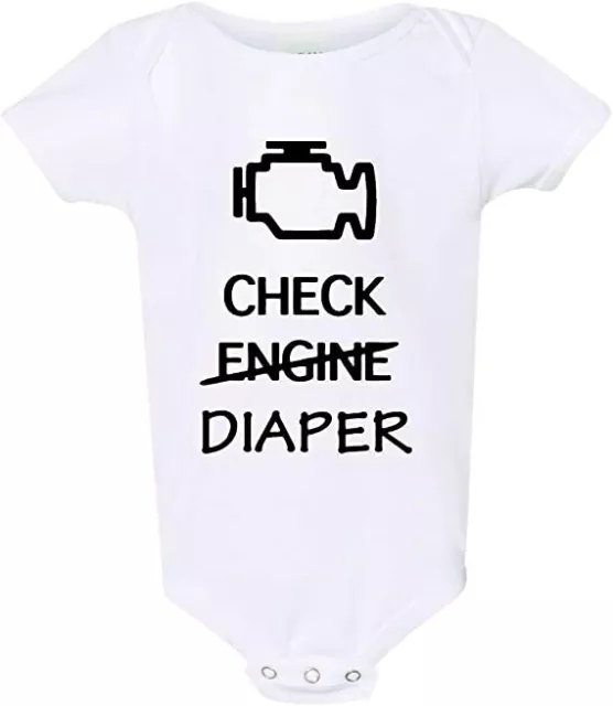 Check Diaper Funny Check Engine Car Baby Bodysuit Breastfeeding Baby ...