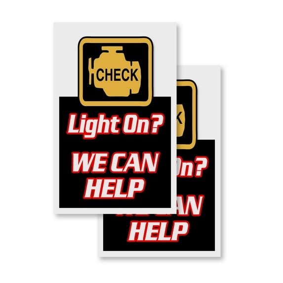 Check Engine Light (2-PACK) 24" x 36" Vinyl Decals | Sign Insert Peel & Stick Decals Stickers ...
