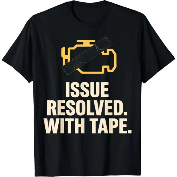 Check Engine Light Tape Repair Funny Car Mechanic ous Print Unisex T ...