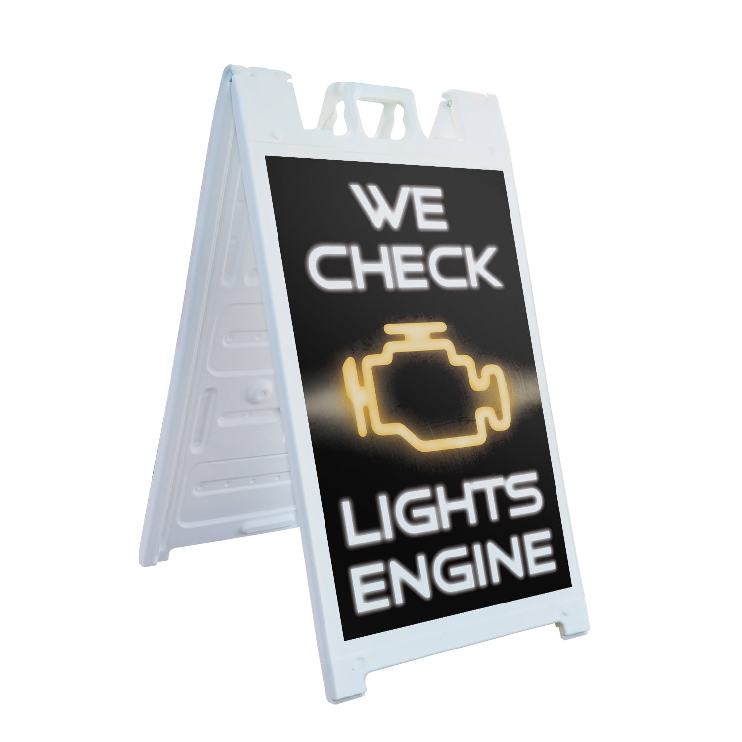 We Check Engine Lights 24" x 36" Double Sided A-Frame Sidewalk Sign ...